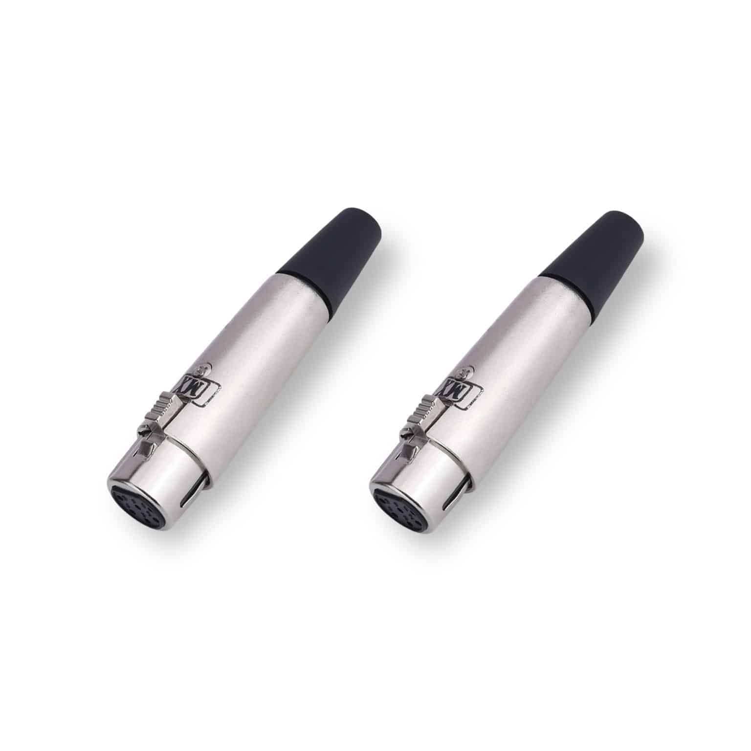 MX XLR 6-pin Mic Extension Female Connector, Cannon Type (Pack of 2 ...