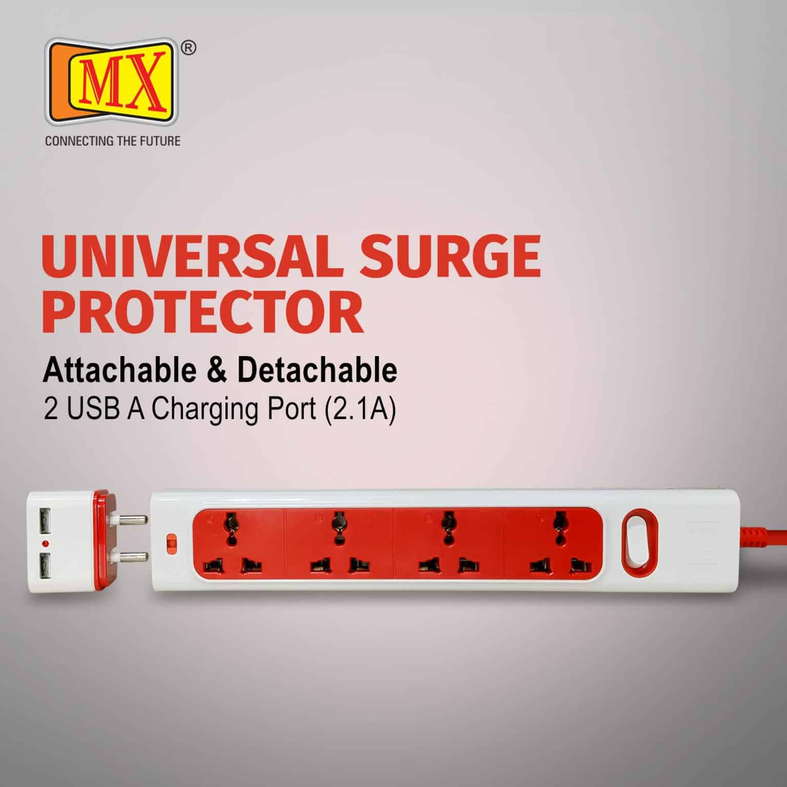 MX 7+1 Surge Protector with 4 universal socket / International Socket ...