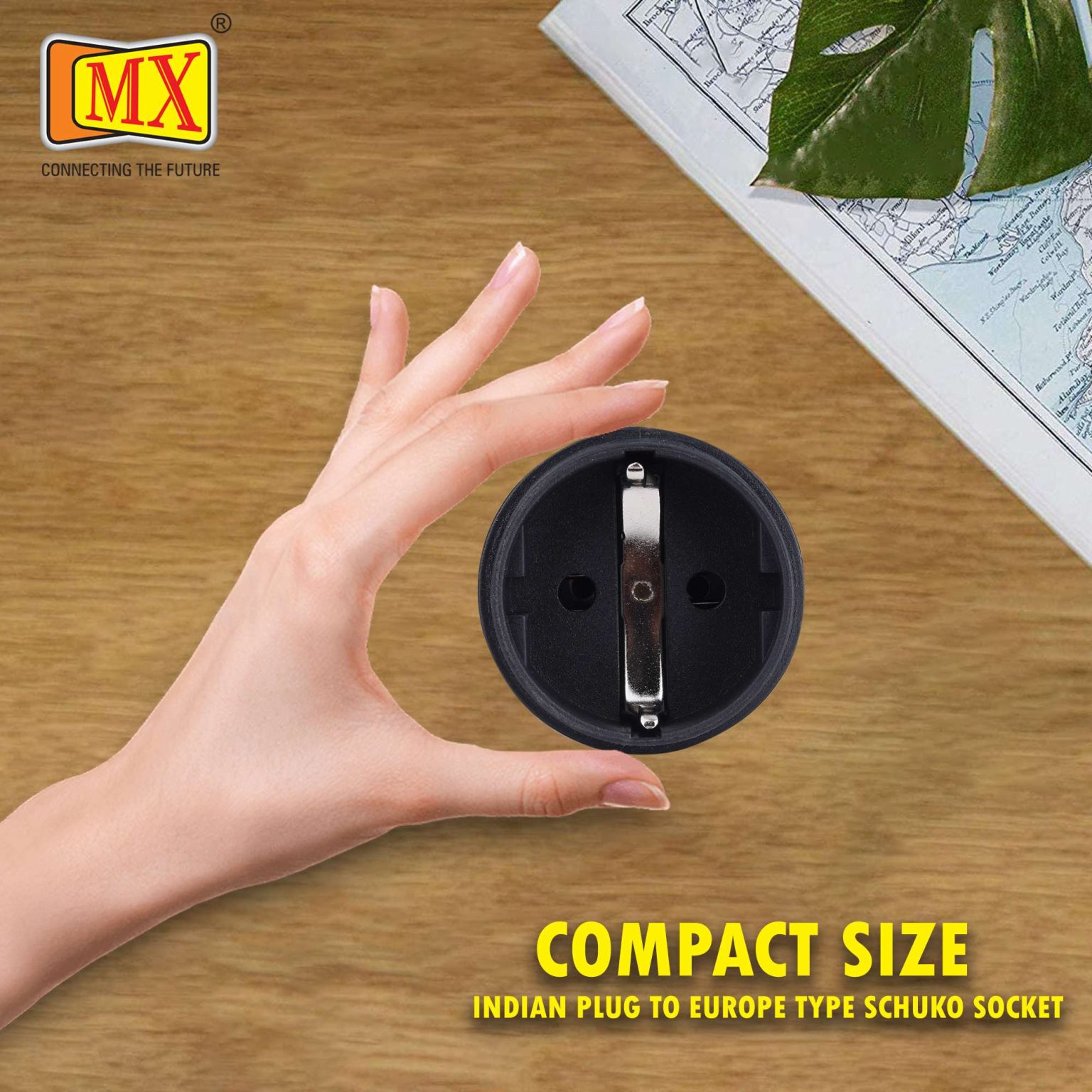 MX European (Schuko) to India Plug Adapter 5 Amp- Convert European Type ...
