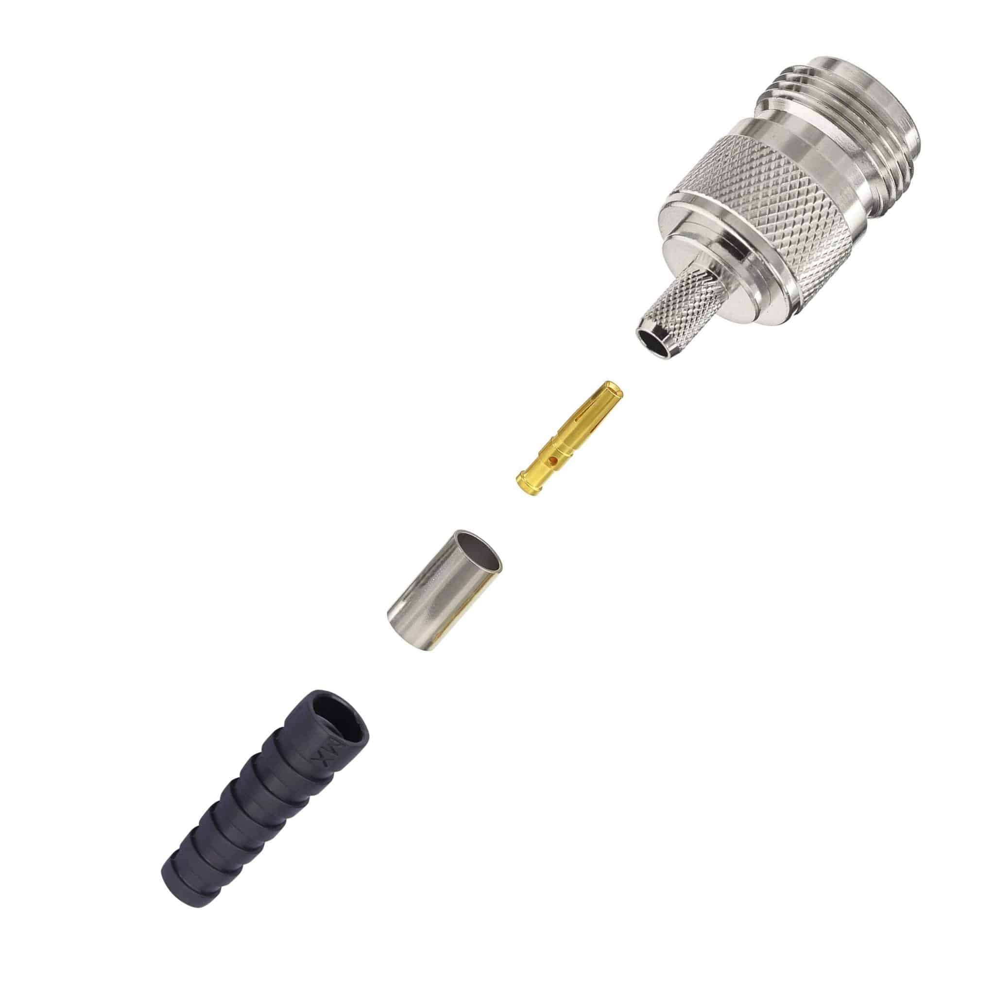 MX 'N' Female Connector Crimping Type For RG-58 Cable With boot - MX ...
