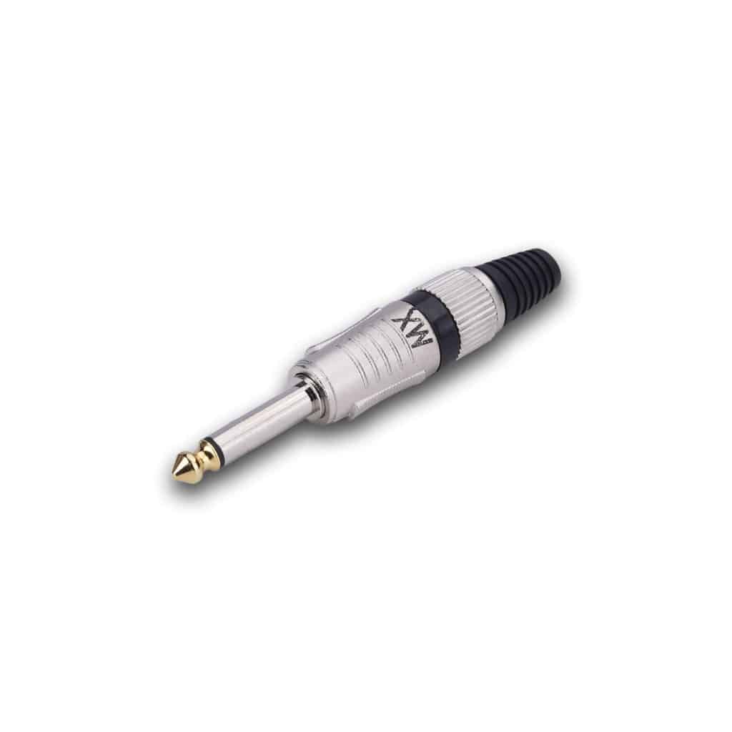 MX 6.35 MM P-38 MONO MALE CONNECTOR WITH GOLDEN TIP WITH RING HEAVY ...