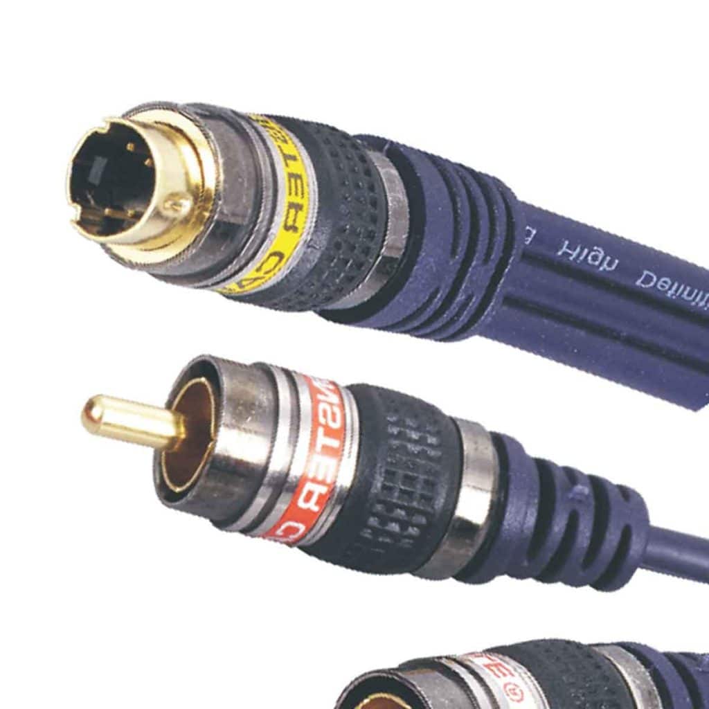 MX S-Video 4-Pin Mini DIN Plug to 3 RCA Plug Cord - 1.5 meters - MX MDR ...