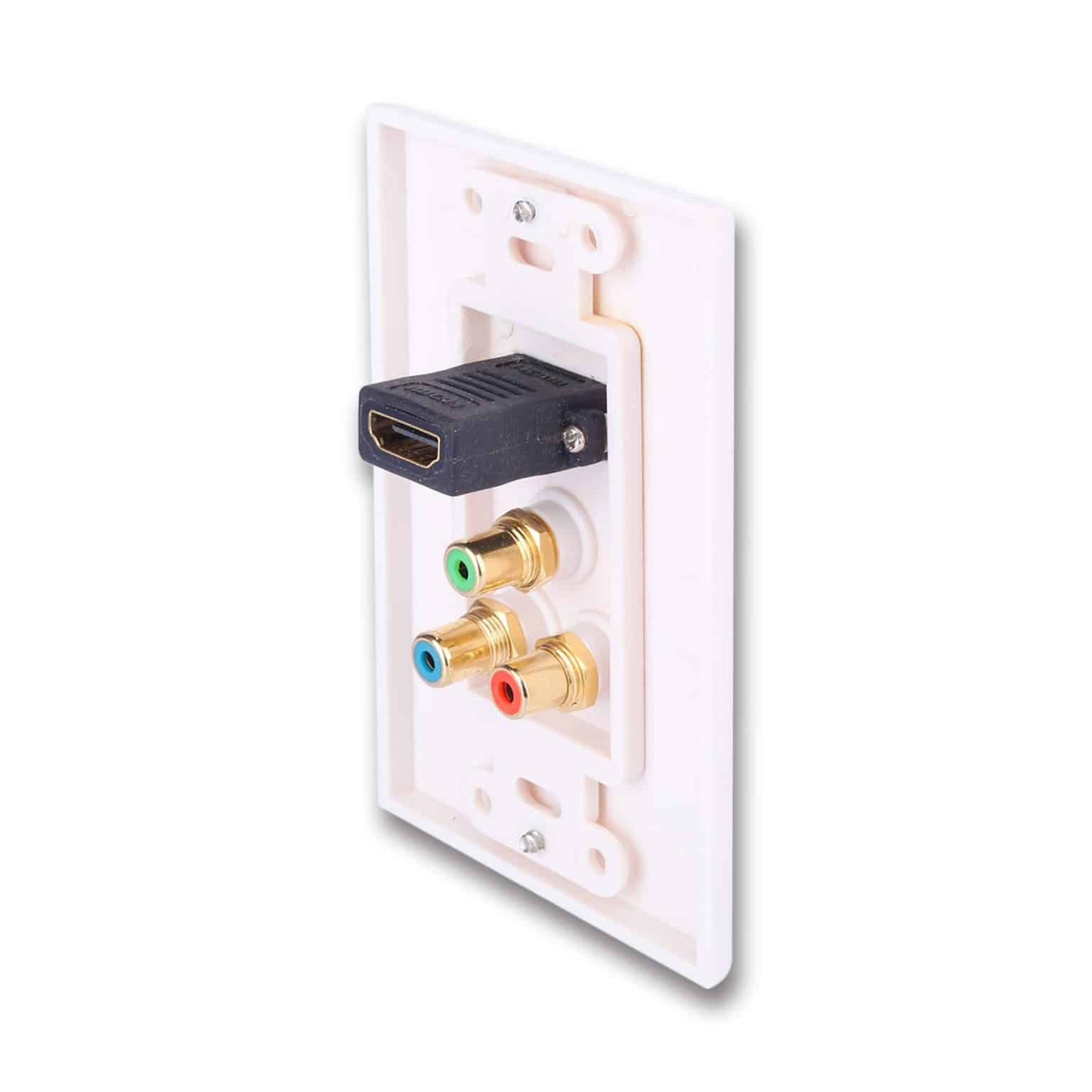 MX HDMI Male with 3 RCA Socket (RGB) Face Plate (114.5mm x 70mm) - MX ...