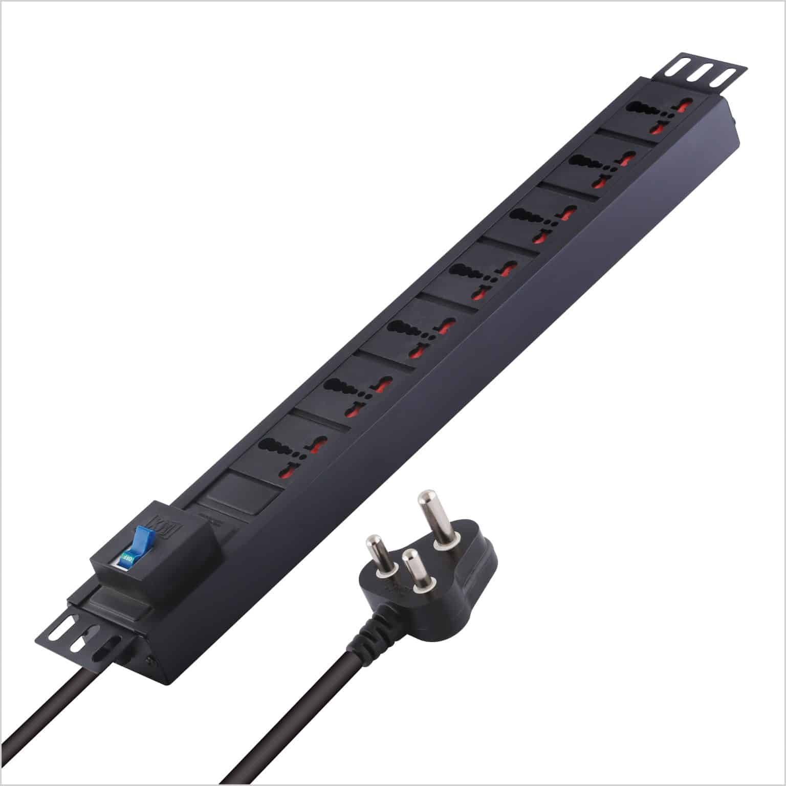 MX 7 Outlet Universal Socket 15 AMP with Child Safety Shutter, With ...