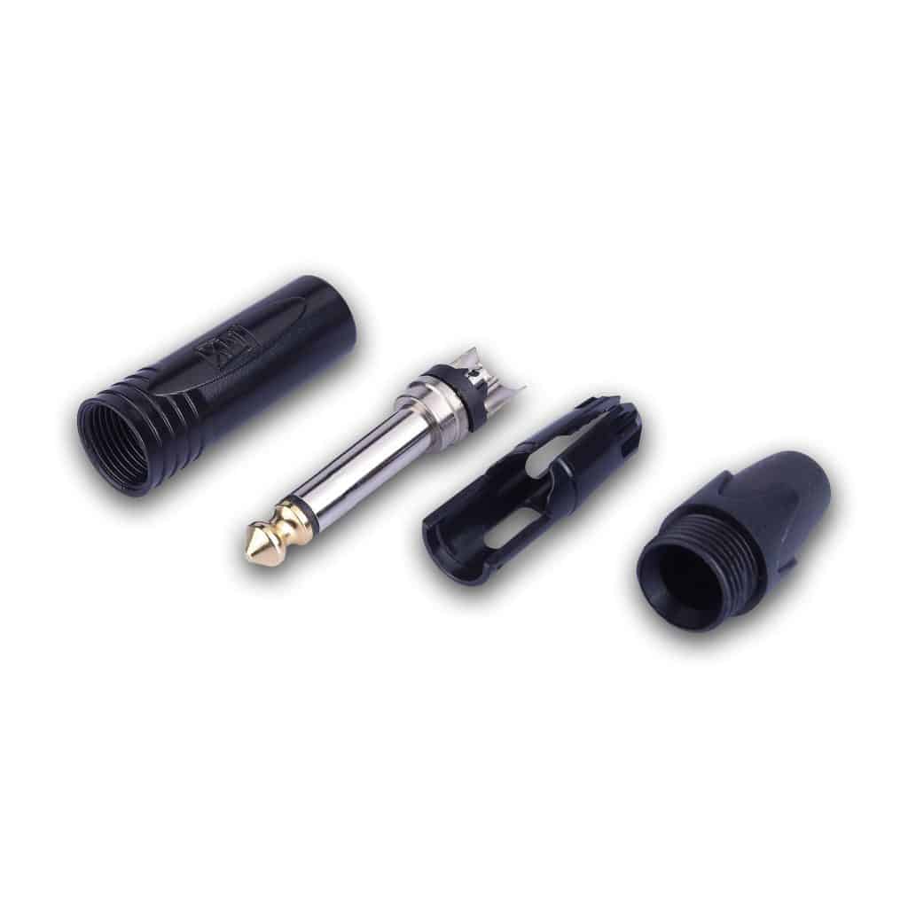 MX 6.35 MM P-38 MONO MALE CONNECTOR HEAVY DUTY BLACK COATED WITH GOLDEN ...