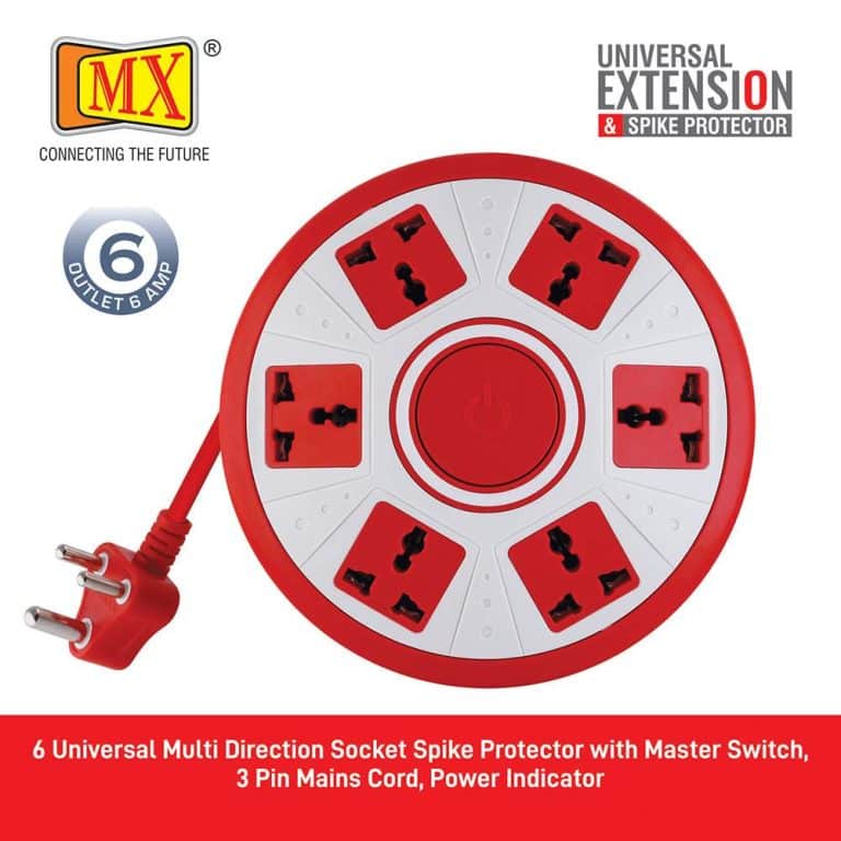 MX Multi Direction Extension Board 6 Outlet 6AMP Socket 5 Amperes Plug ...