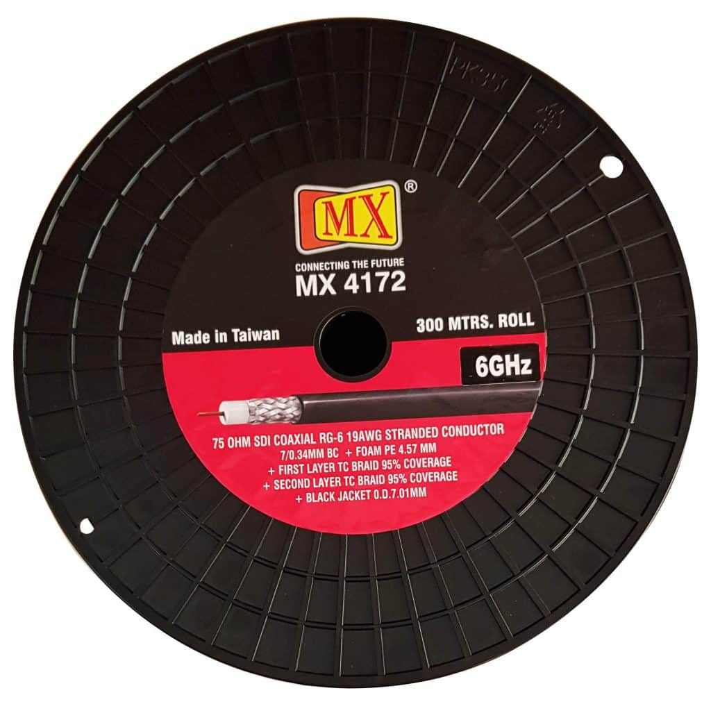 MX 75 Ohms 6 GHz – UHDTV / HD-SDI / SDI Coax RG-6 19AWG Stranded Copper ...