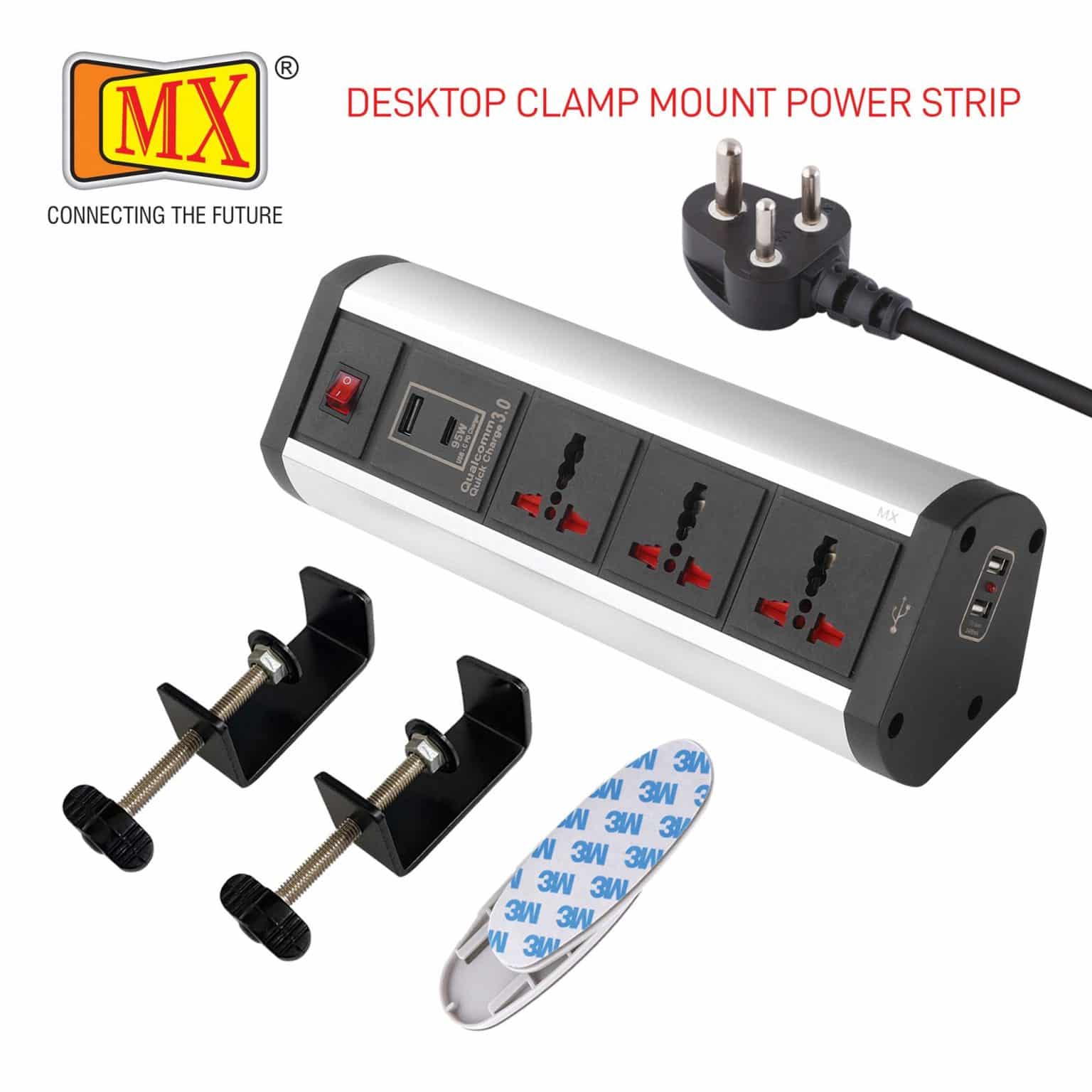 MX Power Console 6 Amp 3 Universal Sockets with 95W PD Charging Port ...