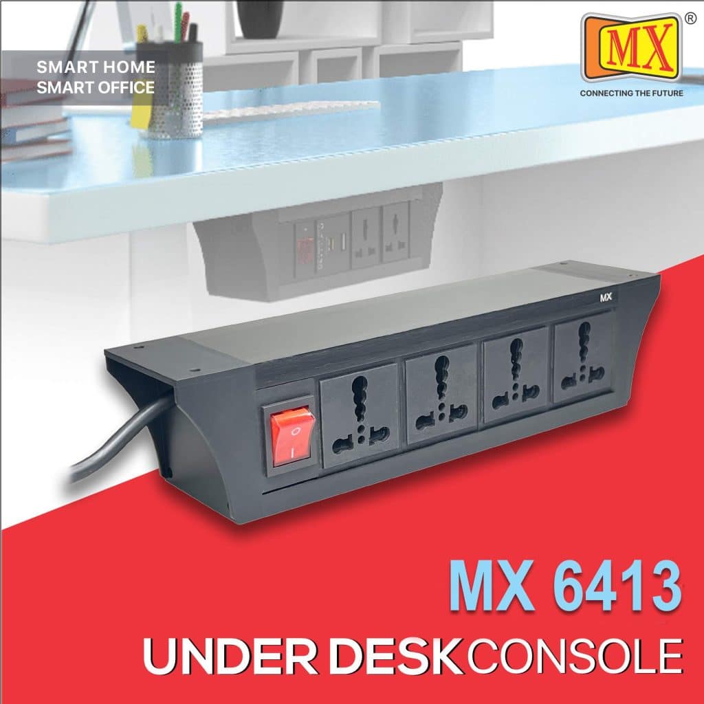MX PDU Under table 6/16 Amps 4 Universal Socket | 2 USB (2.4 Amp) with ...