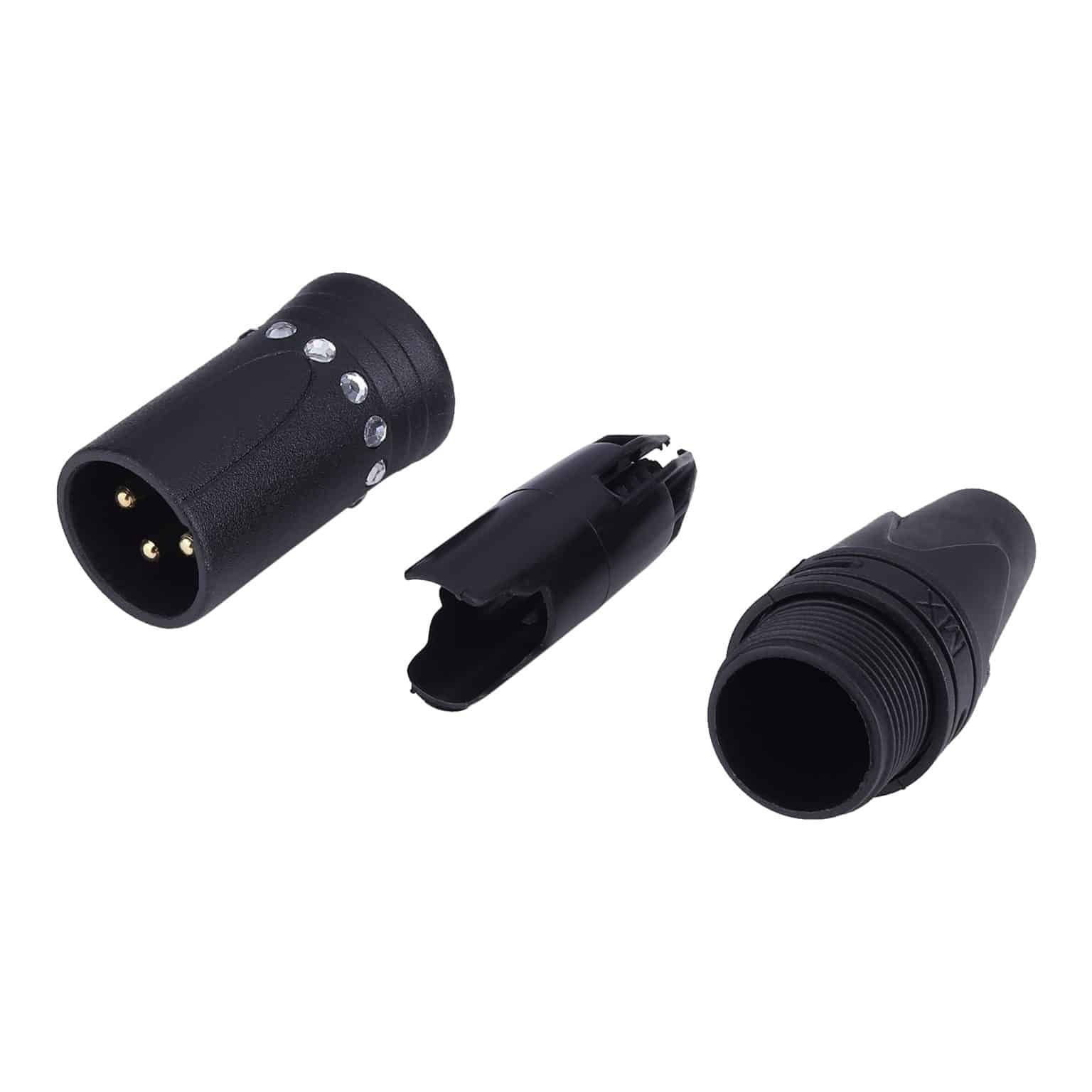 MX XLR Pin Microphone Extension Male Connector with Crystal Design ...