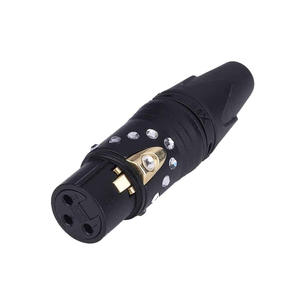 MX XLR 3-Pin Microphone Extension Female Connector with Crystal Design ...