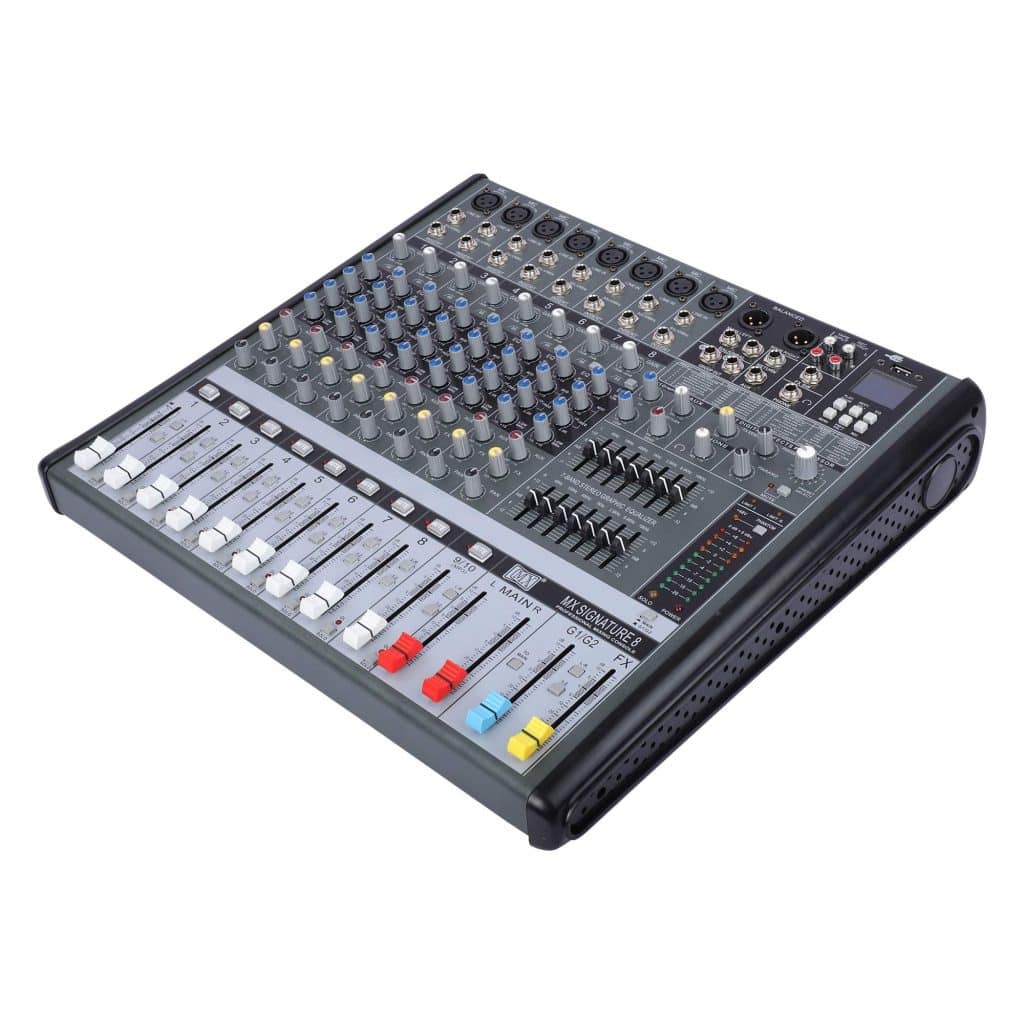 MX SIGNATURE Live Audio Mixer 8 Channel Professional Mixer with USB ...