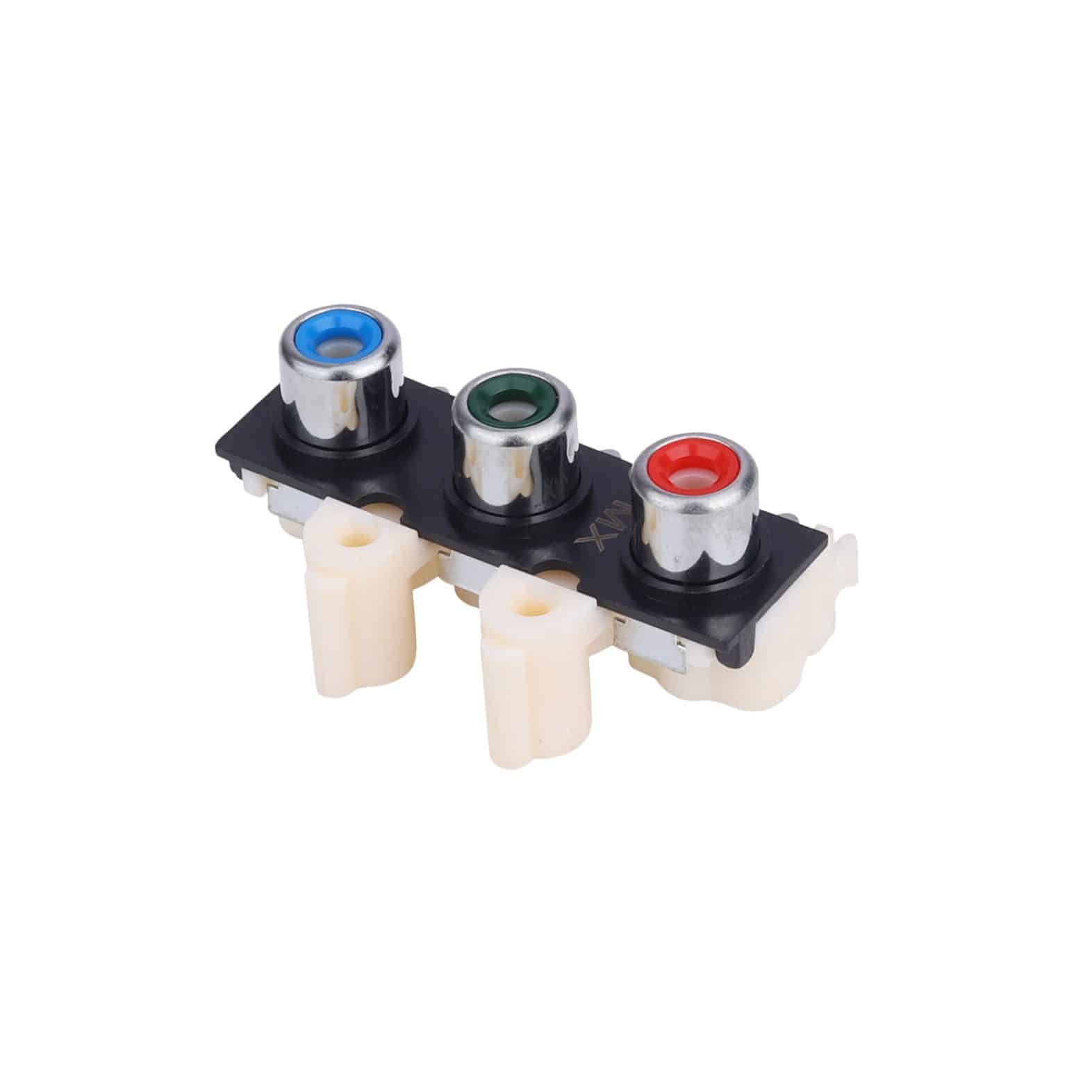 MX 3 WAY RCA FEMALE RGB CONNECTOR PCB MOUNTING - MX MDR Electronics