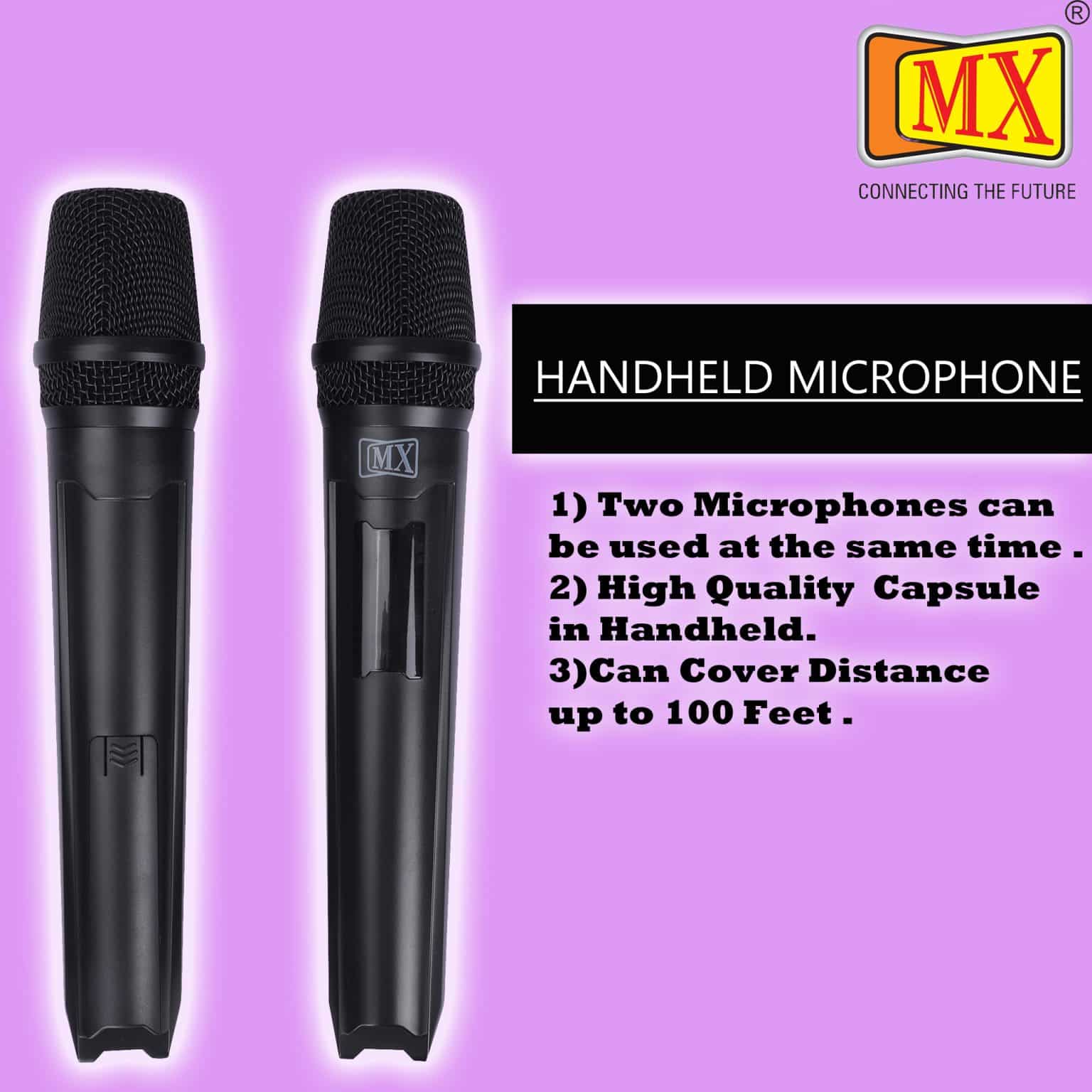 MX UHF Wireless Microphone System with Two Handheld Mics - Fixed ...