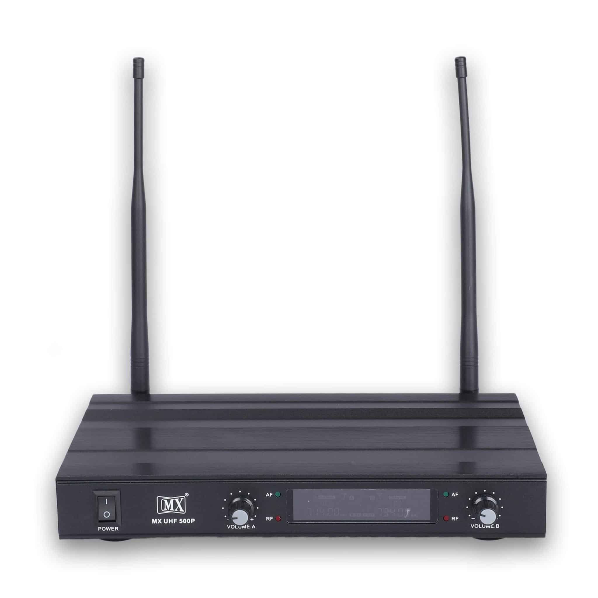 MX Dual UHF Wireless Microphone System with two lapel mic body packs ...