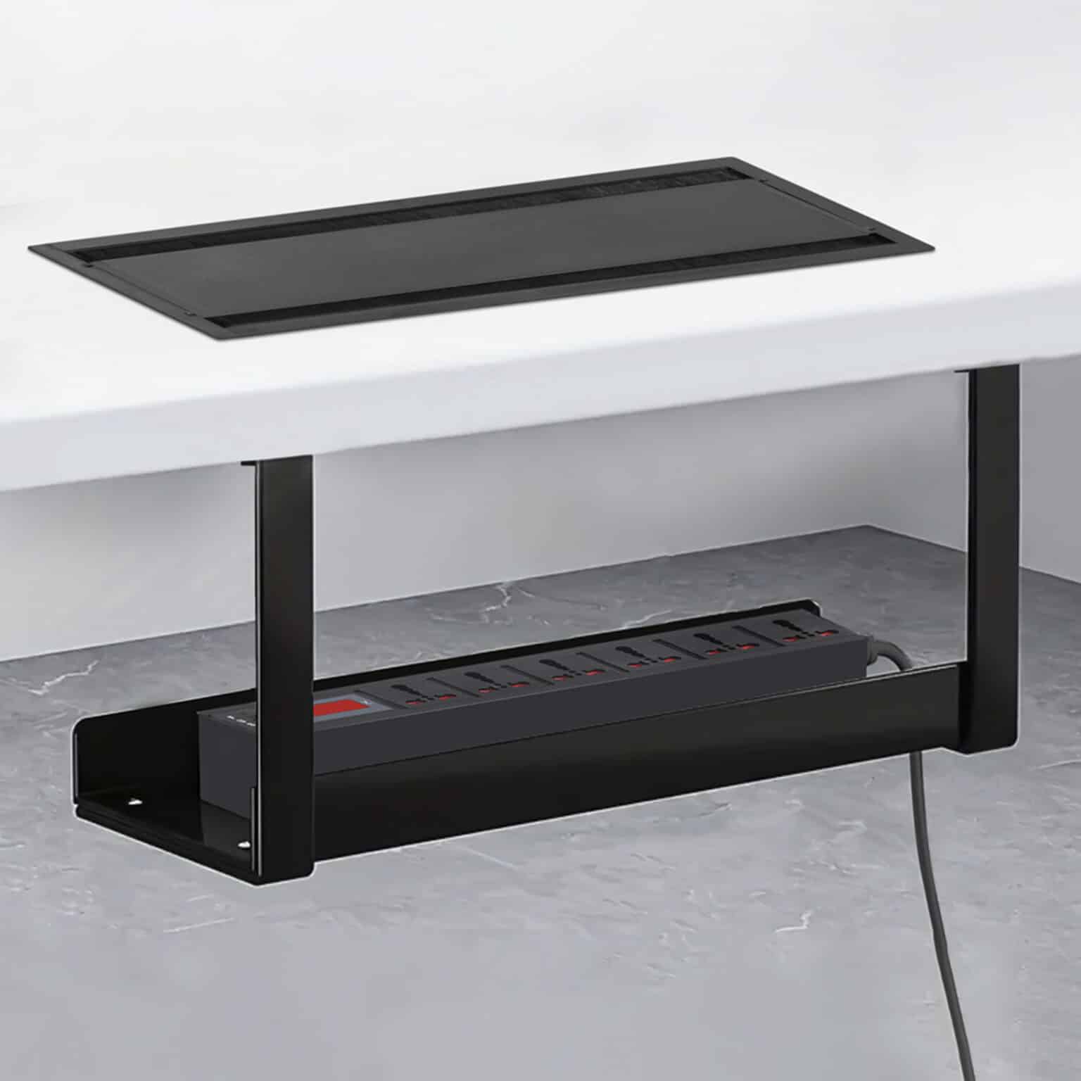Adjustable Under-Desk Cable Management Tray (Metal) with PDU Mounting ...