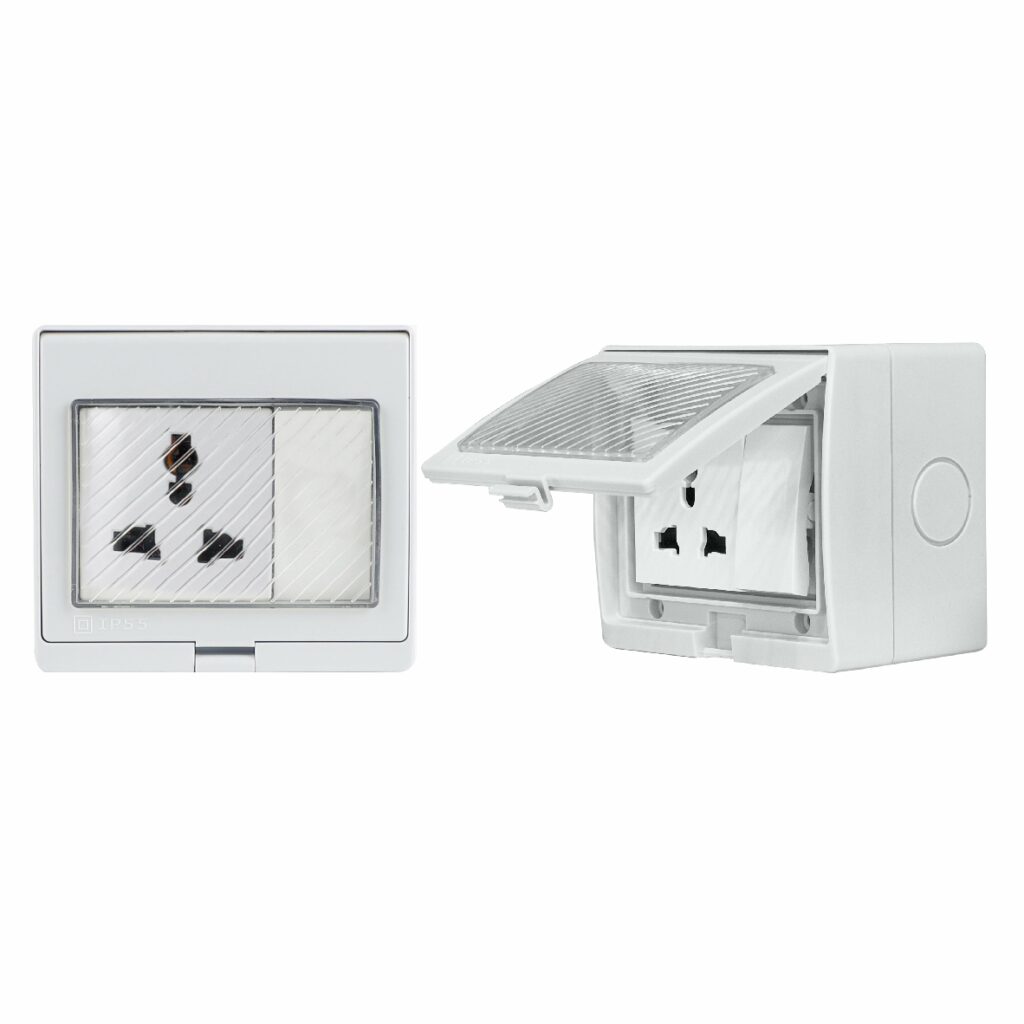 MX 7276 IP55 Waterproof 3 Module 13A Universal Socket with Switch ...