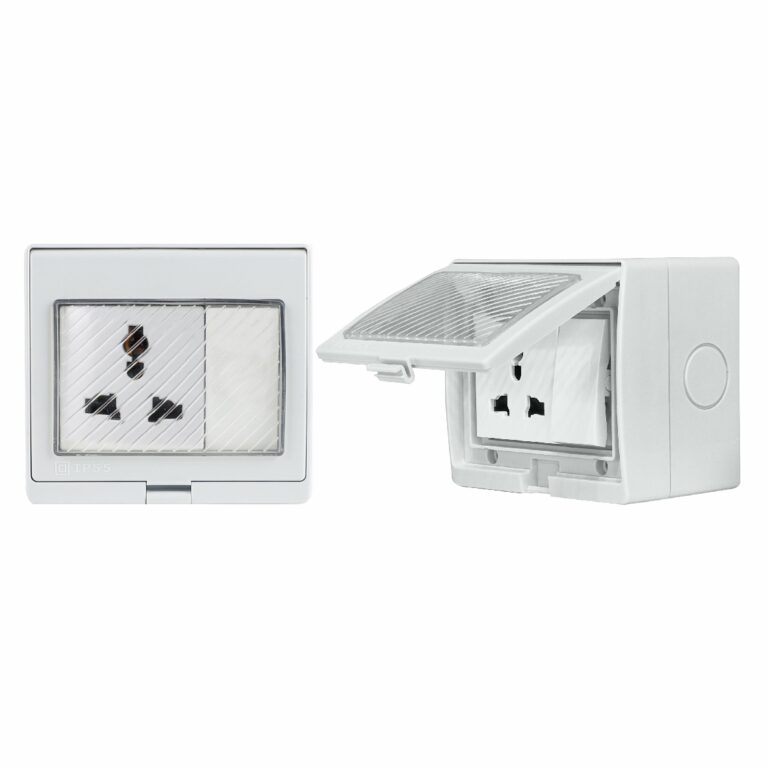 MX 7276 IP55 Waterproof 3 Module 13A Universal Socket with Switch ...